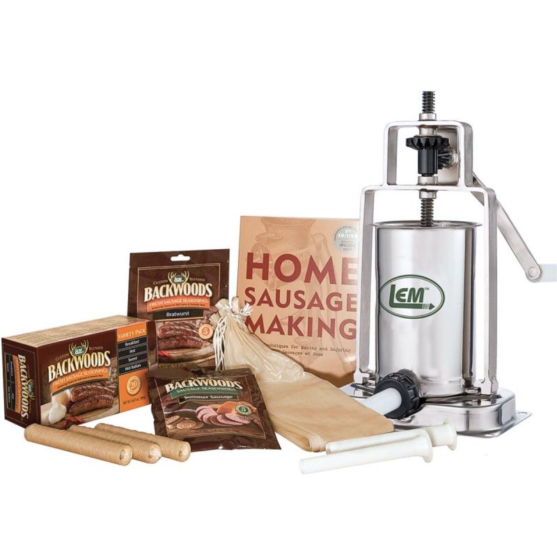 LEM Sausage Stuffer, 5 lb. Hand Crank Vertical w/Acc. Kit at PHG