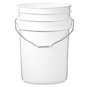 Plastic buckets, six, five gallon, red, blue, green, yellow at PHG