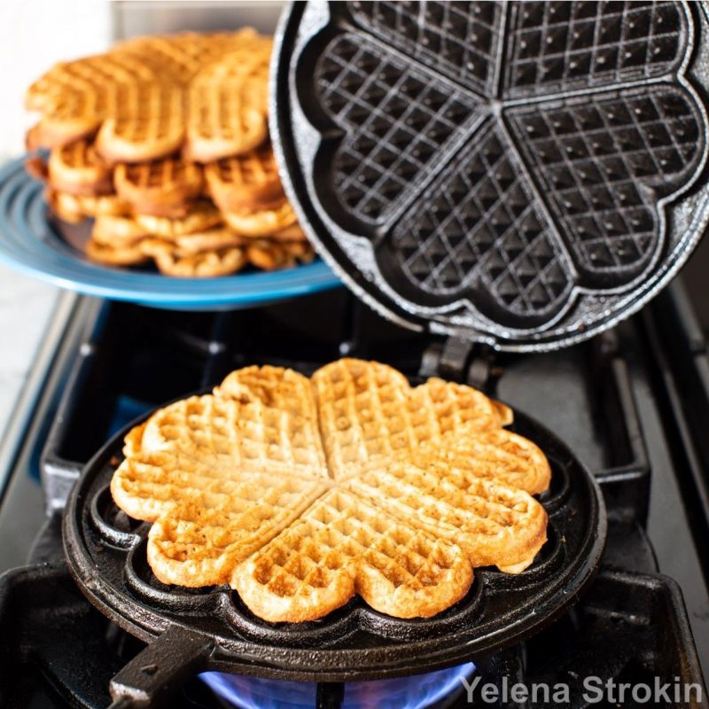 Cast Iron Waffle Maker, Heart Shape, by Skeppshult of Sweden at PHG